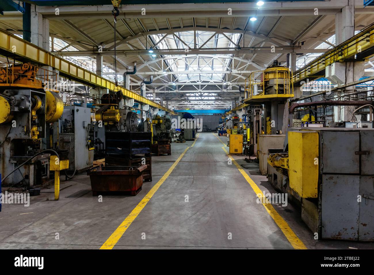 Metalworking factory production line. Interior of the workshop Stock ...