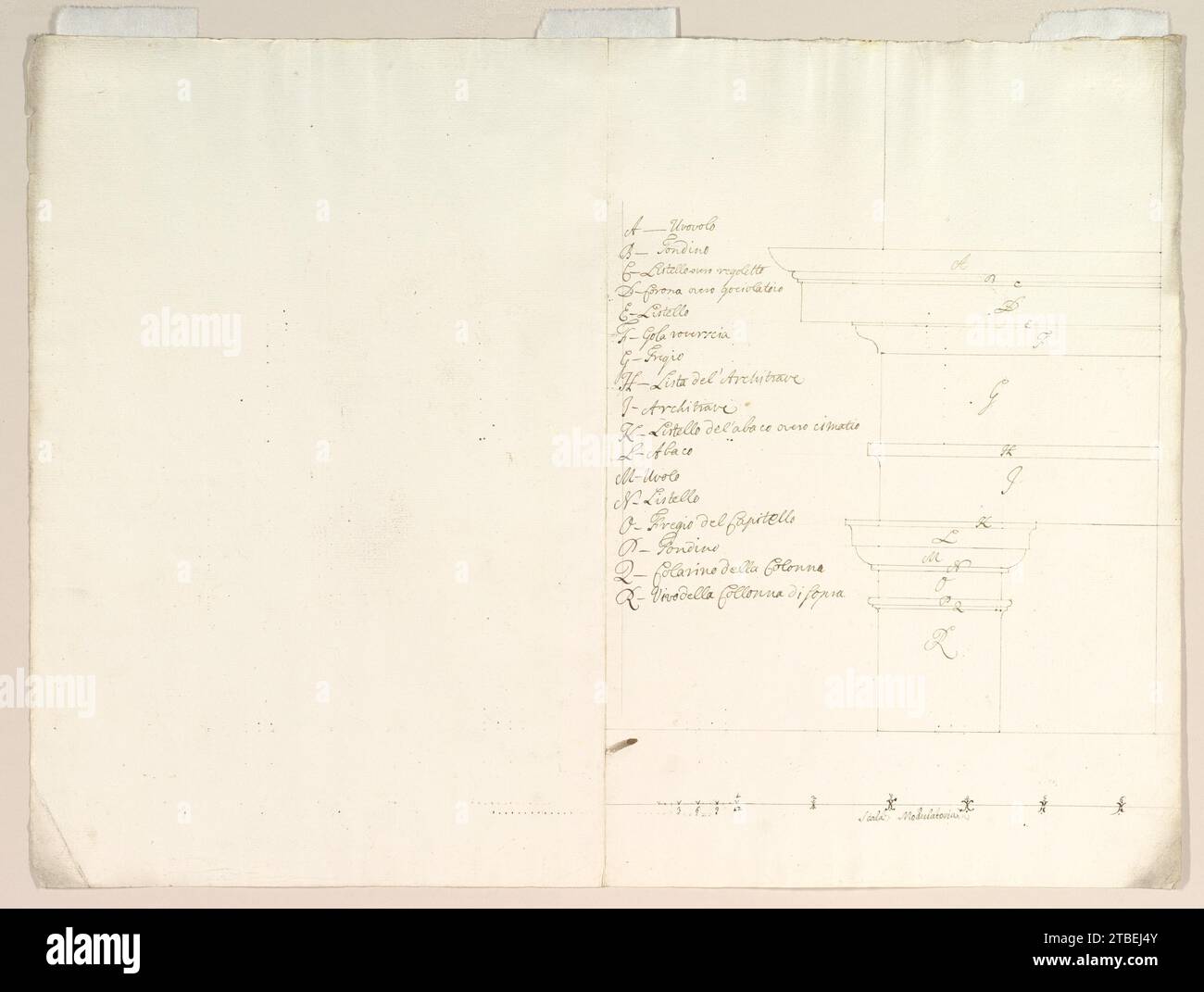 Blown-up Detail of Design in Elevation for Colonnade in the Doric or ...