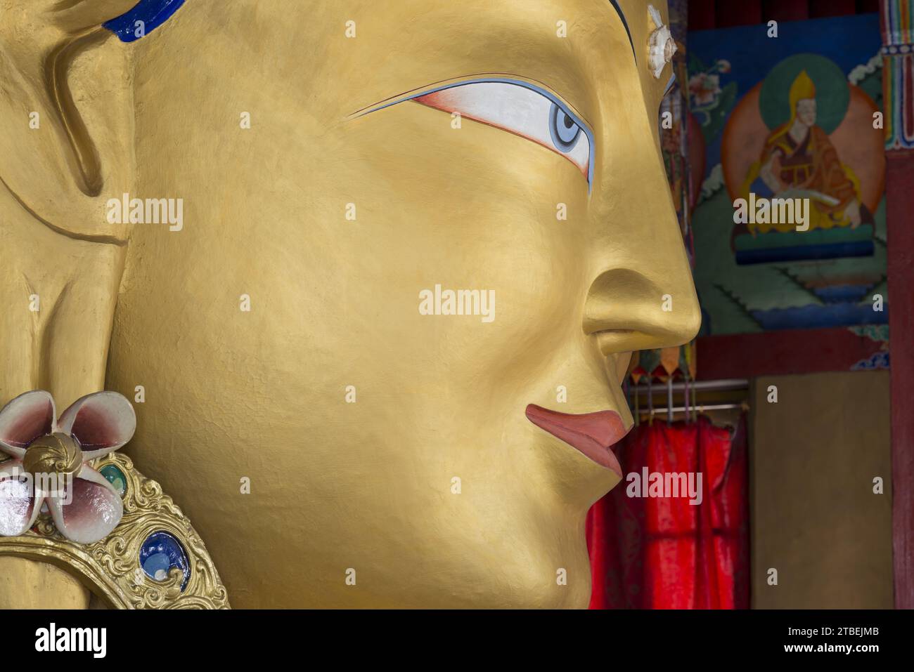 Buddha statue, Maitreya, Tikse Yellow Cap Monastery, Ladakh, Jammu and ...