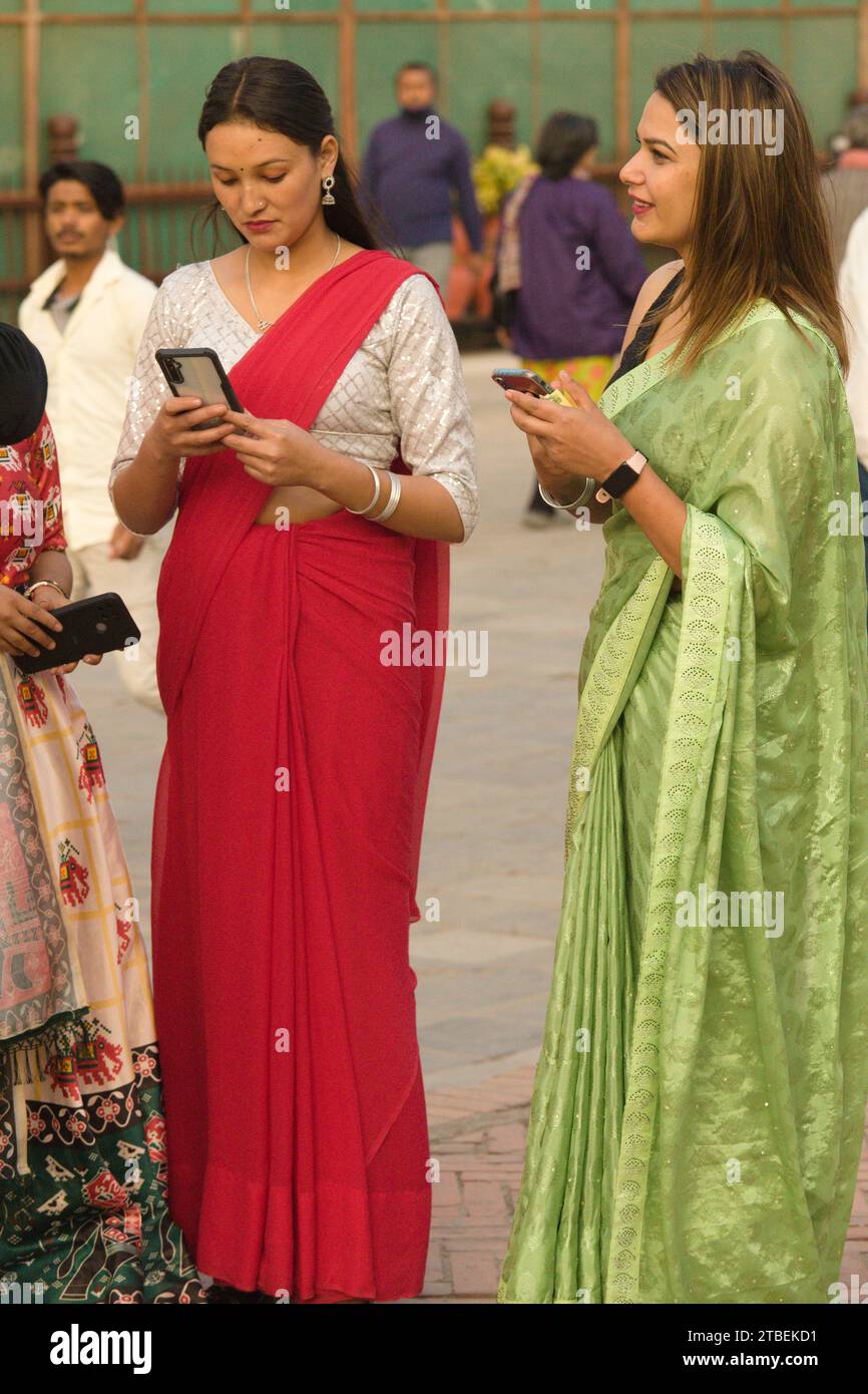 Nepal women traditional dress hi-res stock photography and images - Alamy