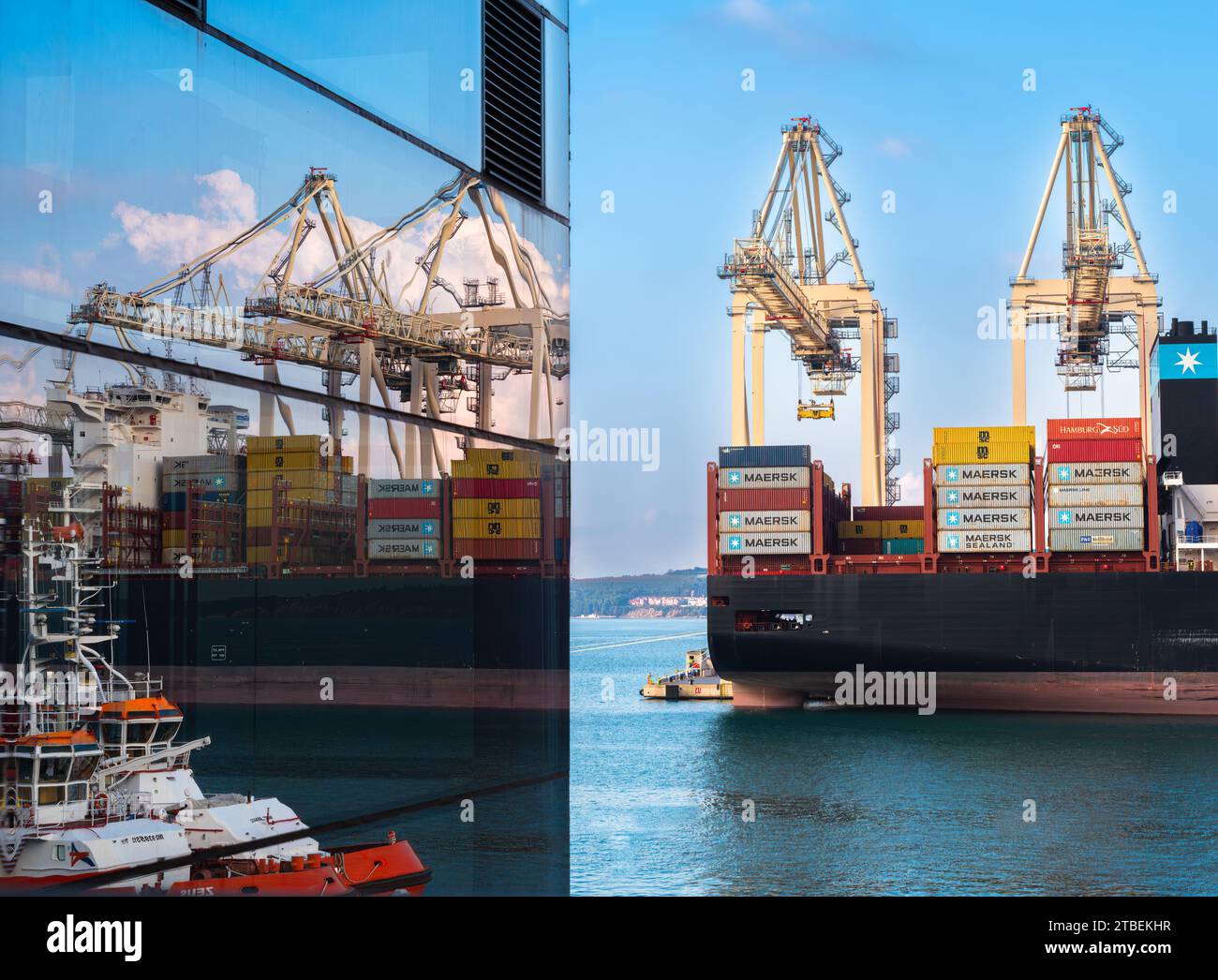 Koper, Slovenia - November 11, 2023: The Port of Koper - the international seaport of Koper in ...