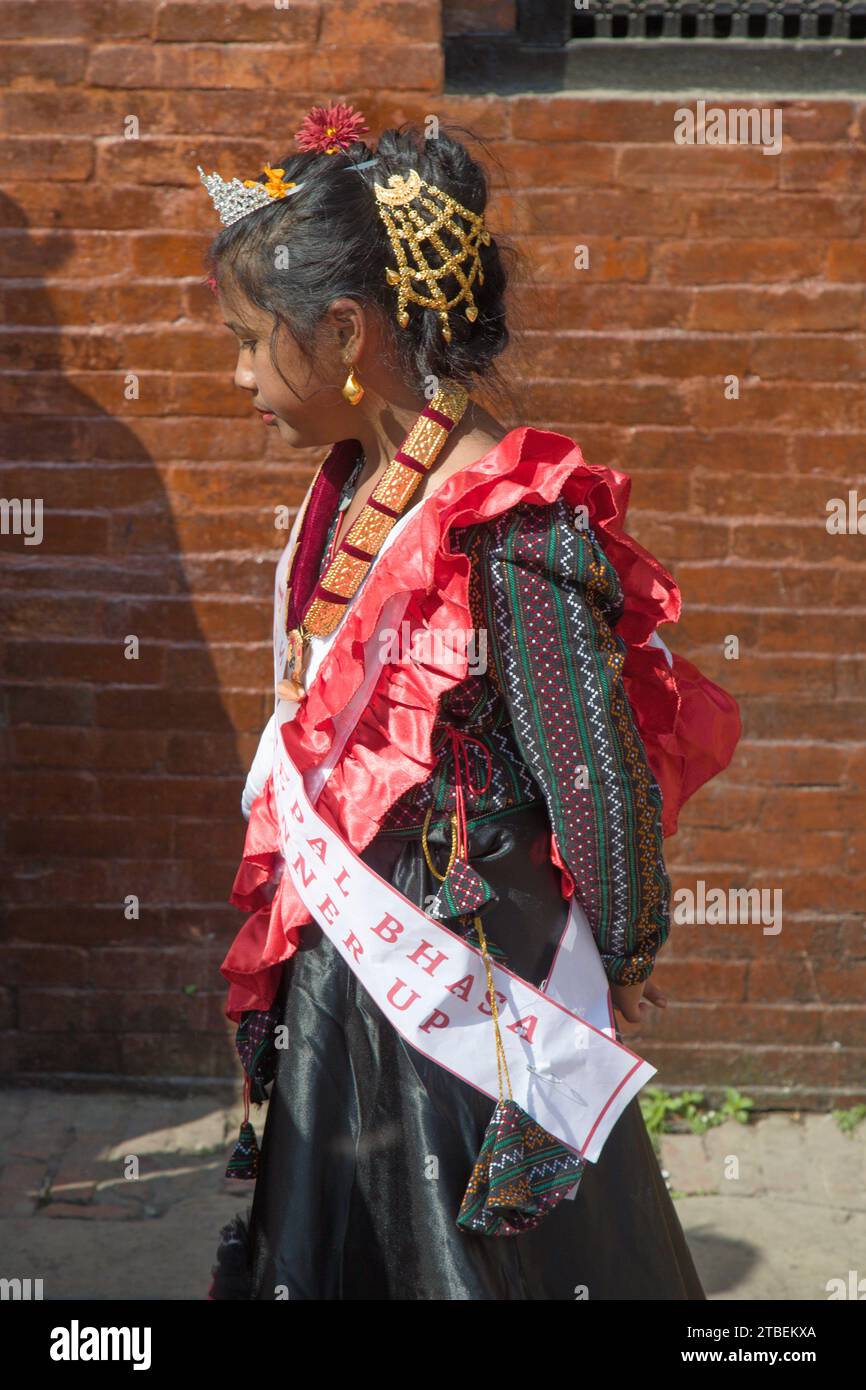 Nepal, Kathmandu, Tihar Festival, people, young girl Stock Photo - Alamy