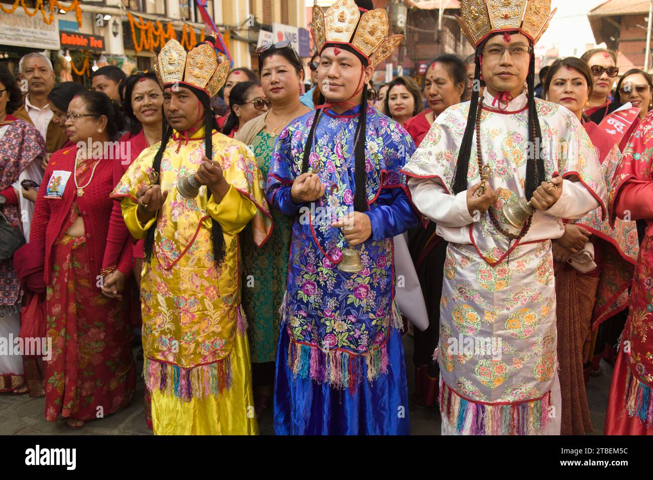 Nepal, Kathmandu, Tihar Festival, people, procession Stock Photo - Alamy