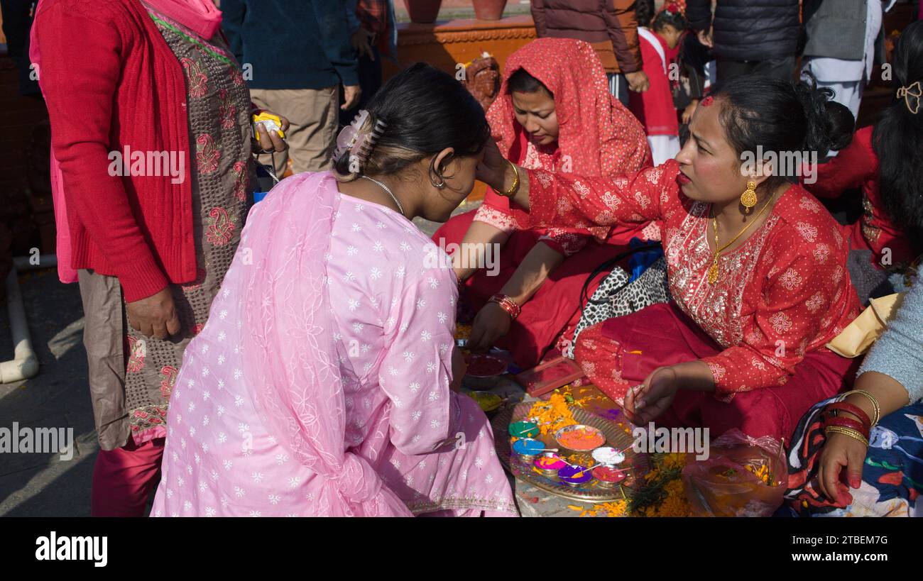 Nepal, Kathmandu, Tihar Festival, people, ceremony Stock Photo - Alamy