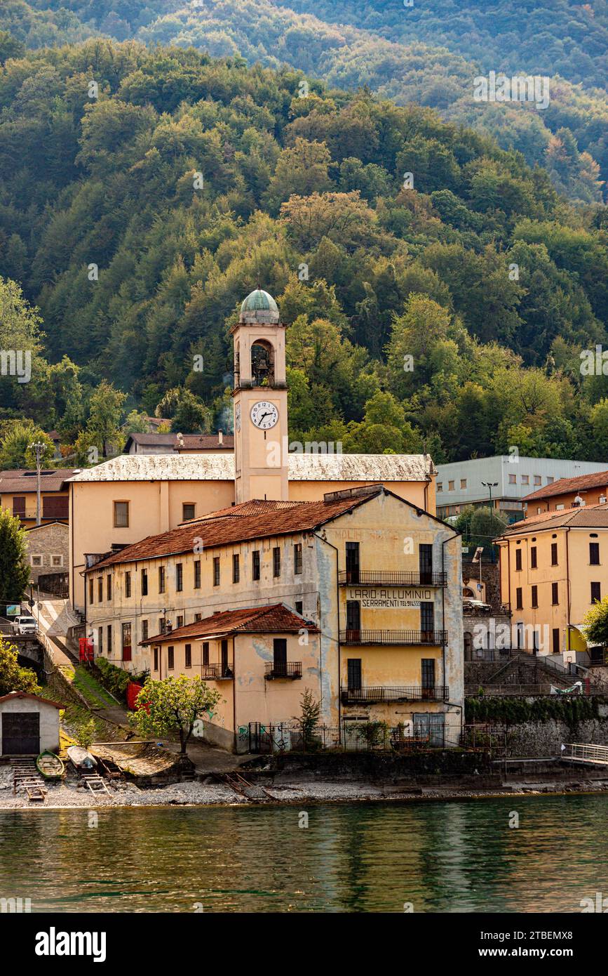 Church on Lake Como, photograph take from out on Lake Como Stock Photo ...