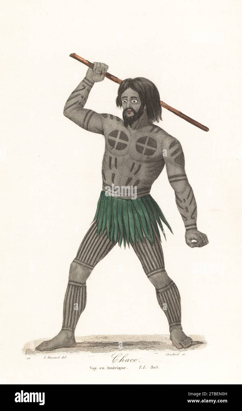 Native man of Mangareva, Gambier Islands, Polynesia. Ile Gambier. In ...