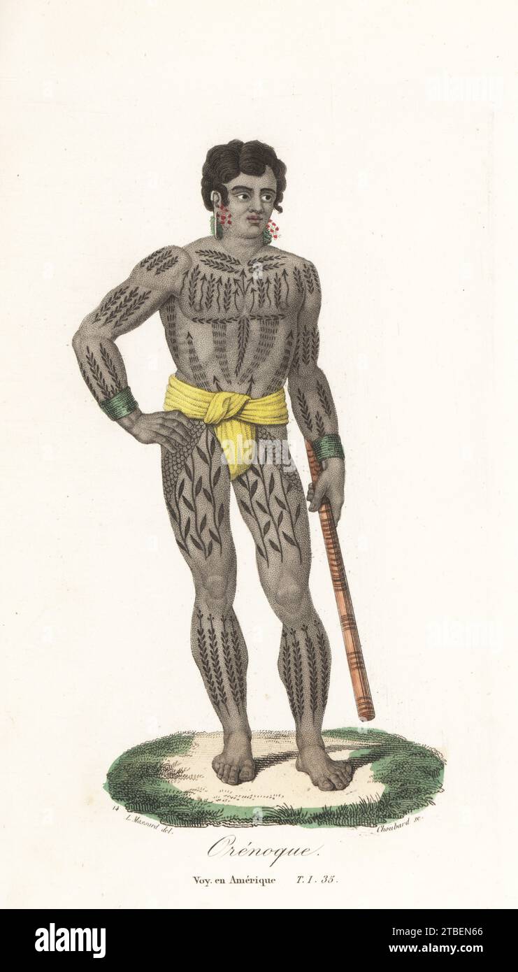 Native man of Palau, Caroline Islands. With elongated earlobes, full ...