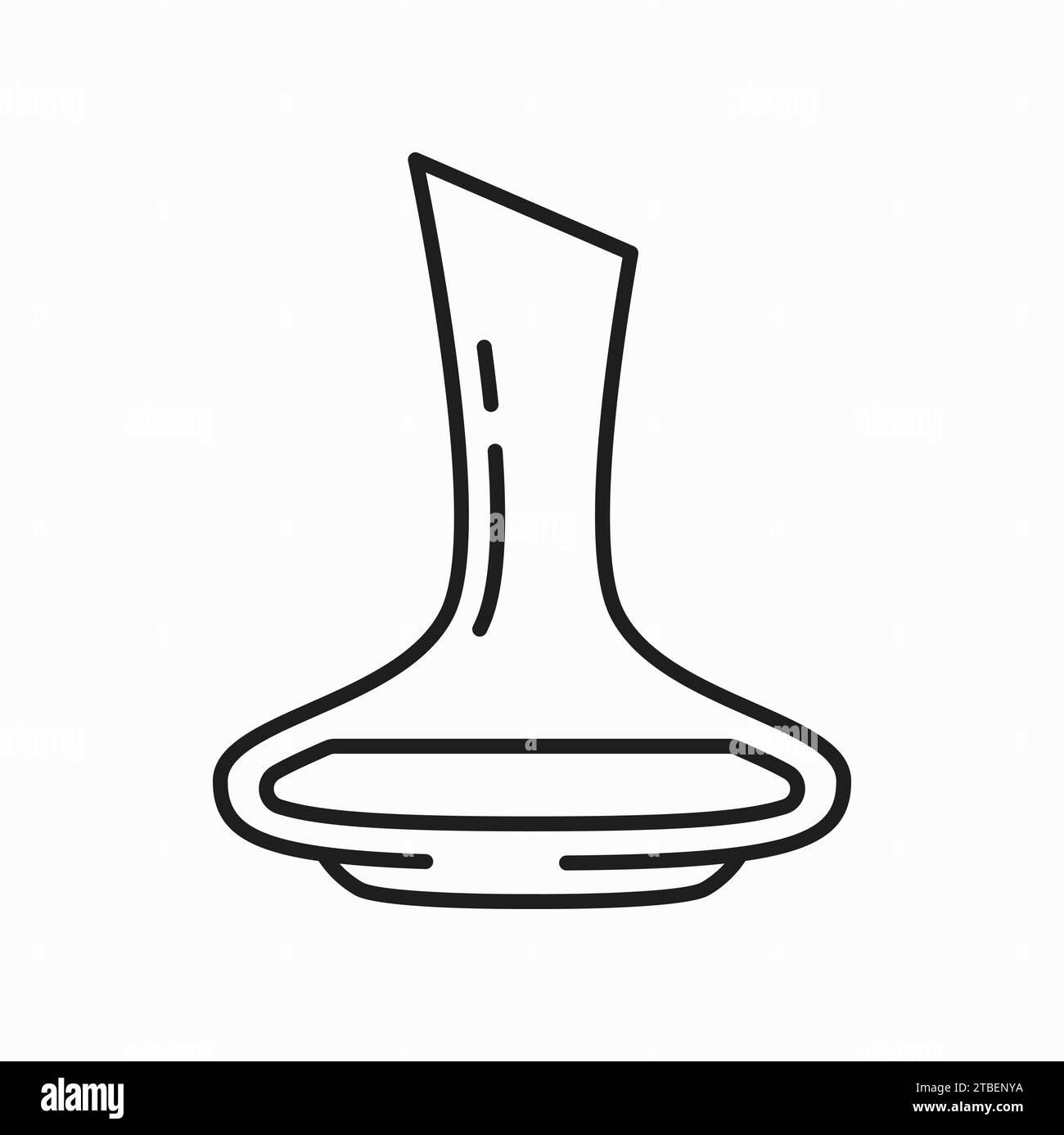 Decanter for wine isolated outline icon. Vector glass bottle for mixing ...