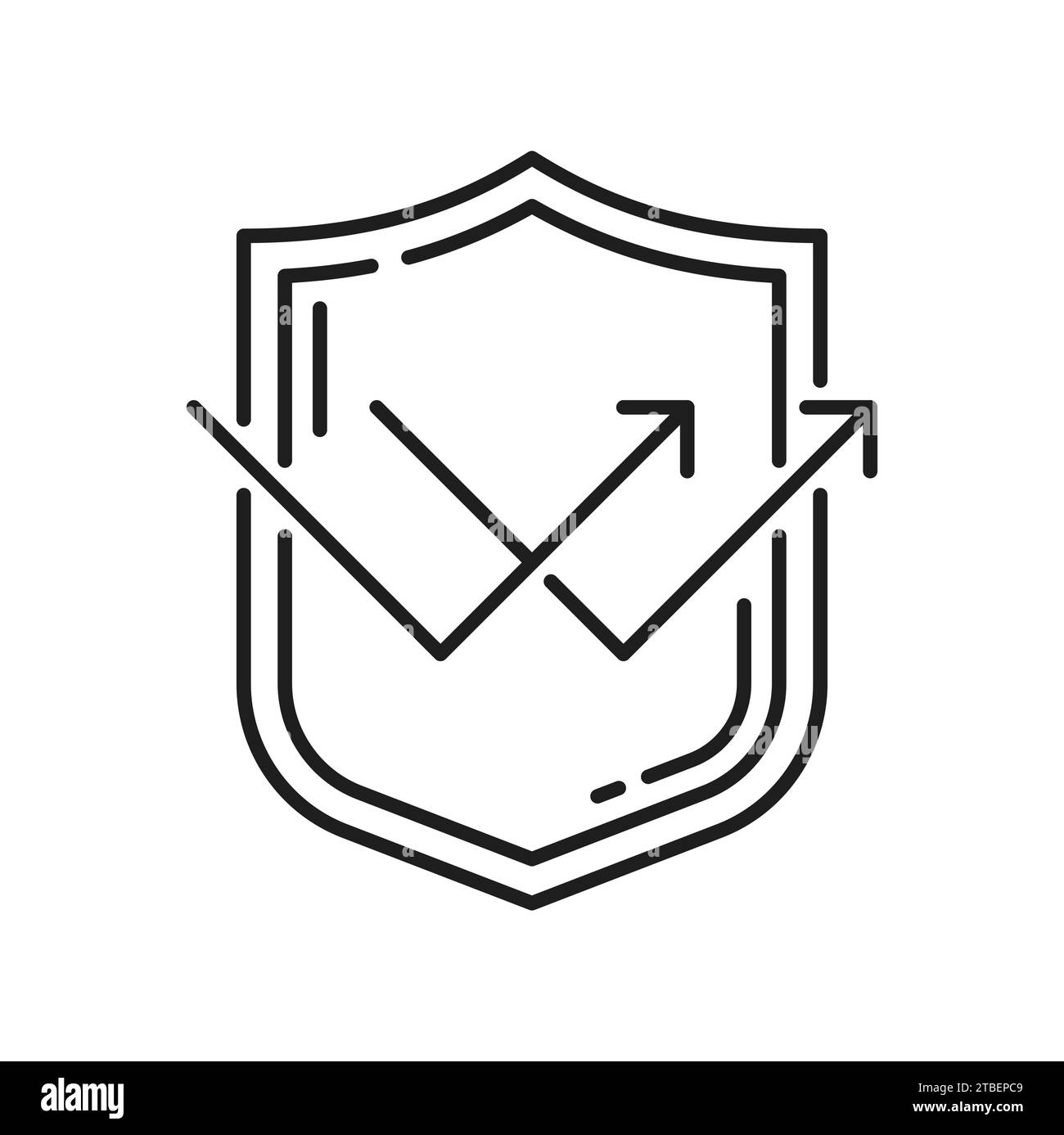 Sun protection shield reflecting sunlight rays outline icon design. UV ...