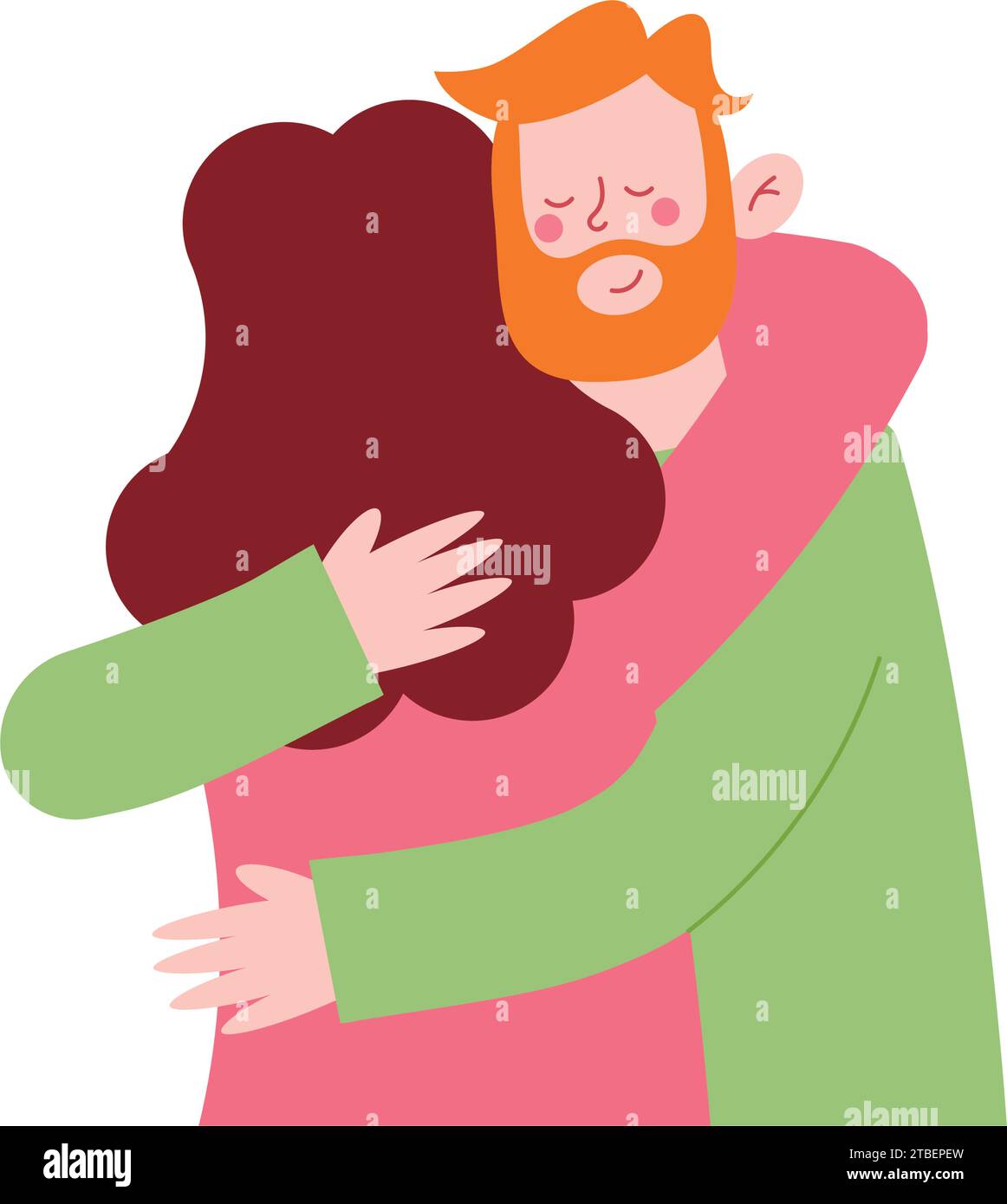 hug day illustration of couple hugging each other vector isolated Stock ...