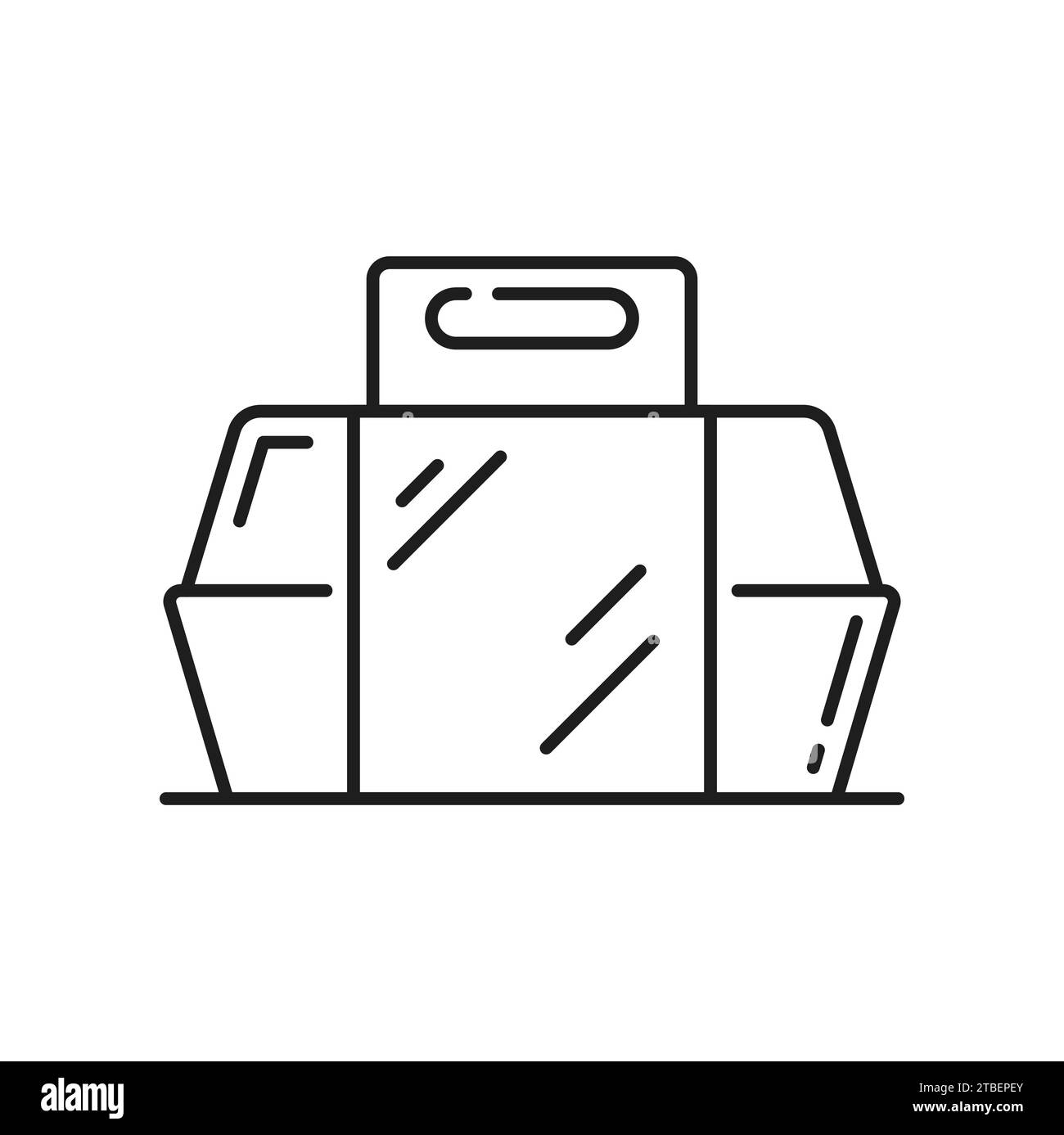 Food delivery container, takeaway package template isolated outline ...