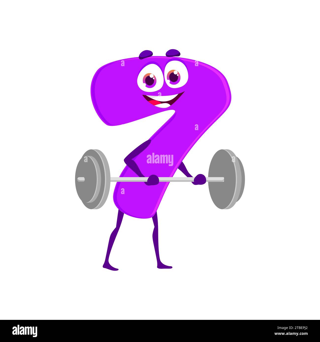 Cartoon funny number seven 7, sportsman character for kids mathematics ...