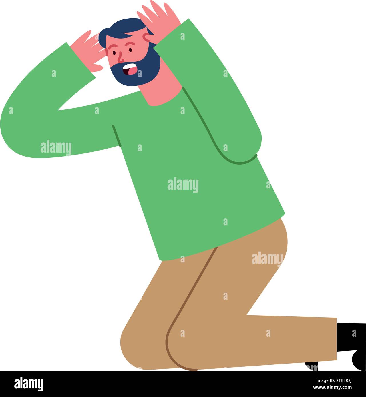 earthquake illustration of a man hidden vector isolated Stock Vector ...