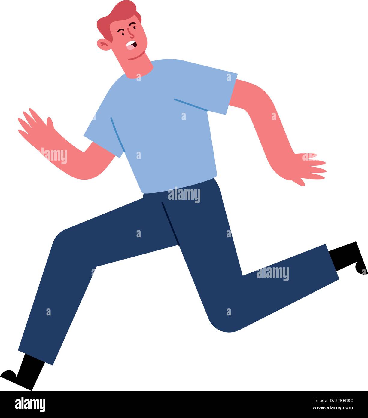 earthquake illustration of a man running vector isolated Stock Vector ...
