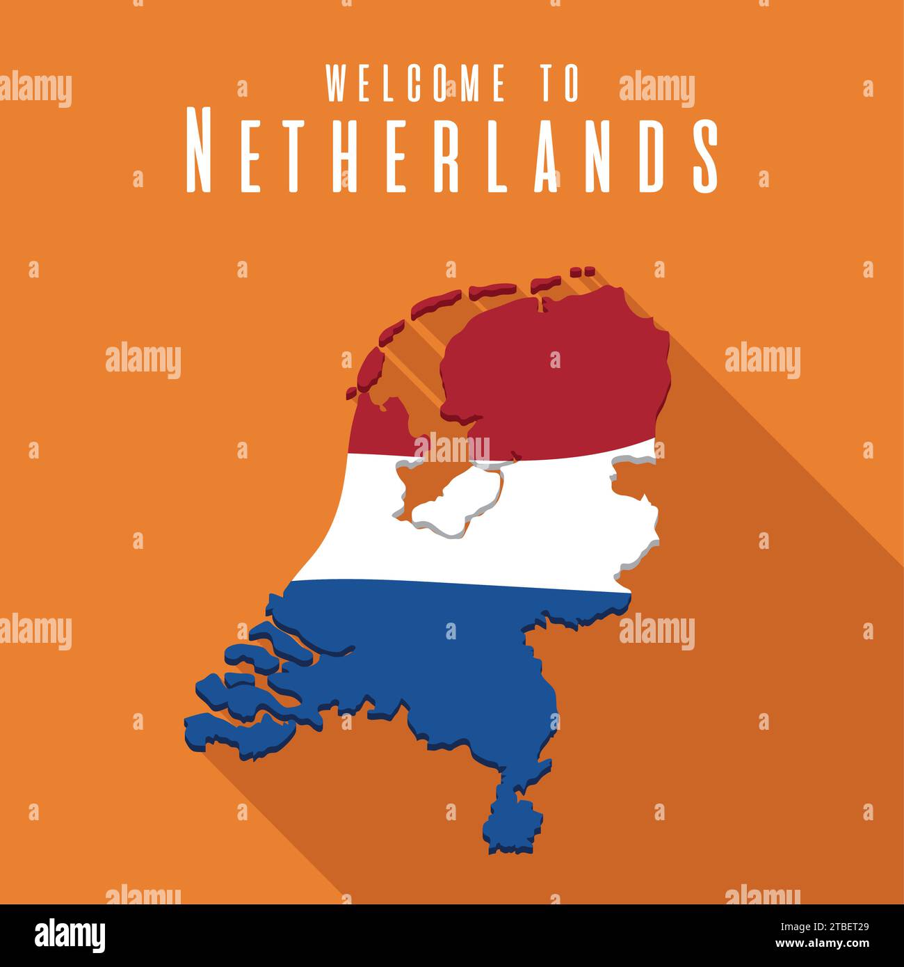 Isolated map of the Netherlands with its flag Vector Stock Vector Image ...