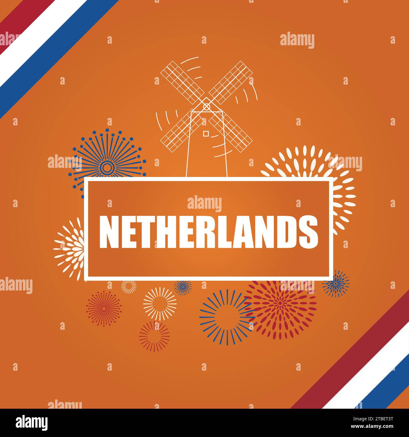Colored netherlands travel template with windmill landmark Vector Stock ...