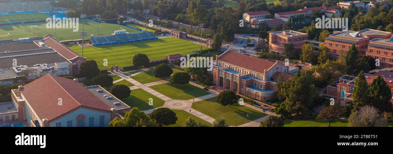 Aerial View of UCLA Campus with Traditional and Modern Architecture ...