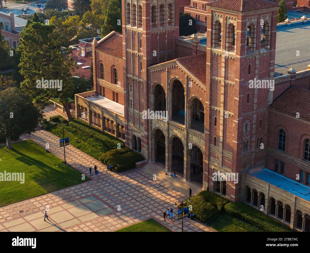 Aerial View of Royce Hall at UCLA with Gothic Revival Architecture in ...