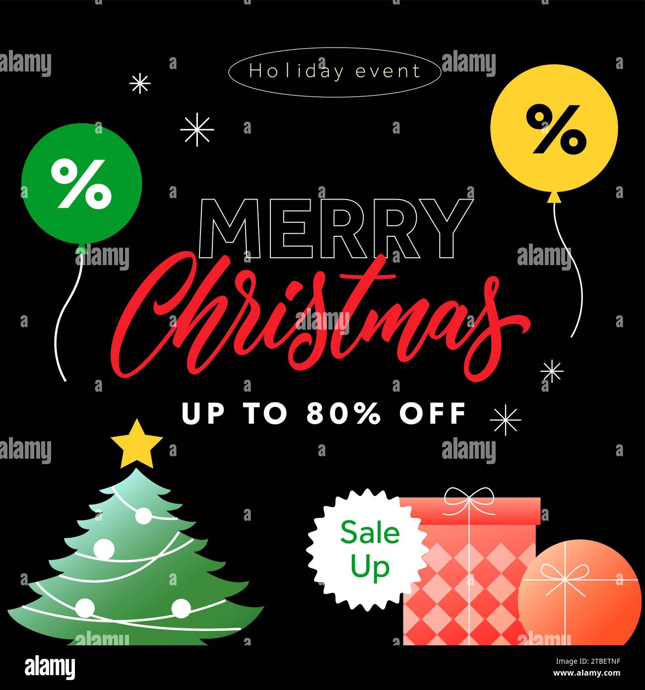 Merry Christmas coupon special price offer banner template with pine ...