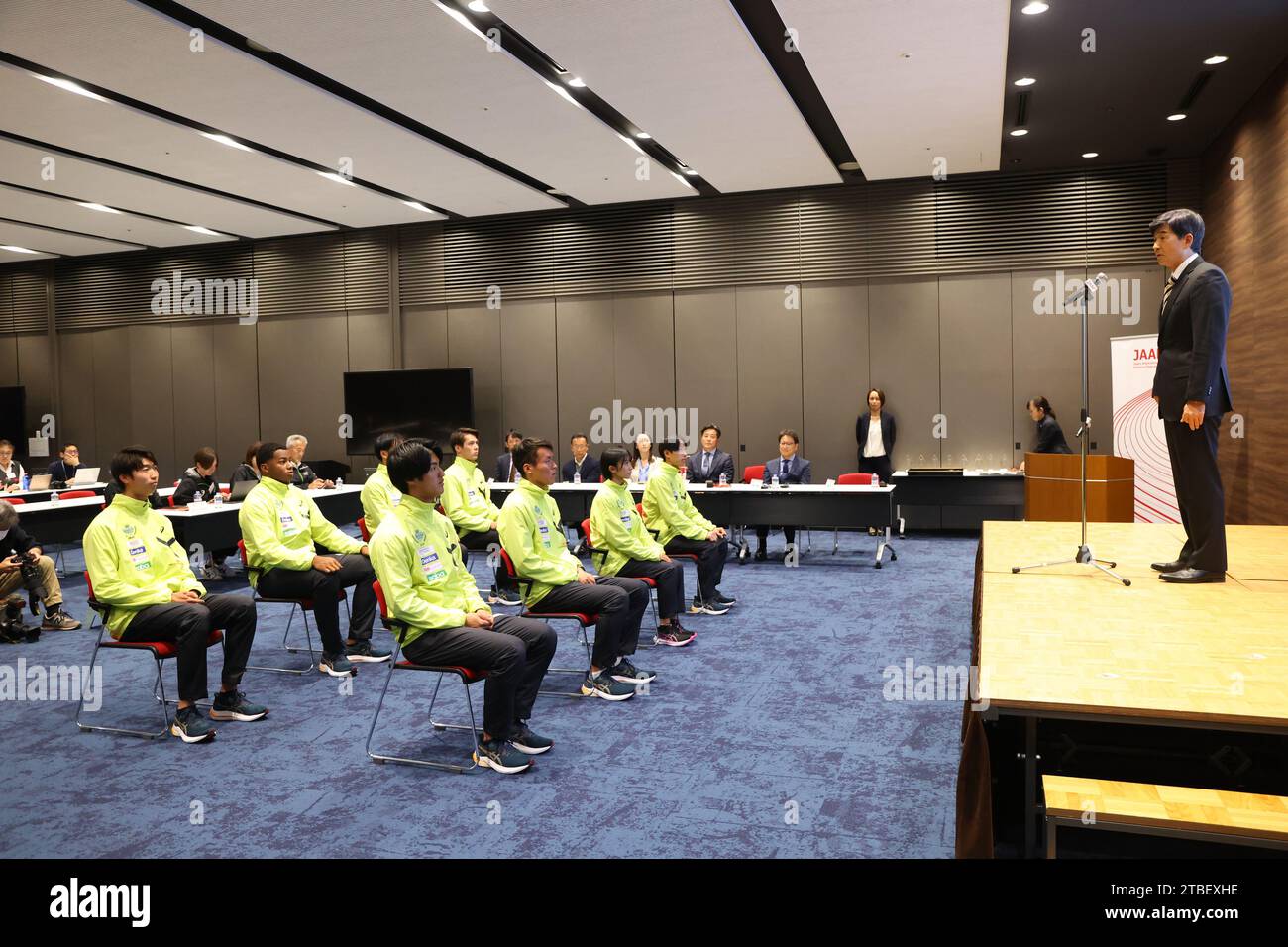 Tokyo, Japan. 6th Dec, 2023. (L to R) Diamond Athletes, Mitsugi Ogata ...