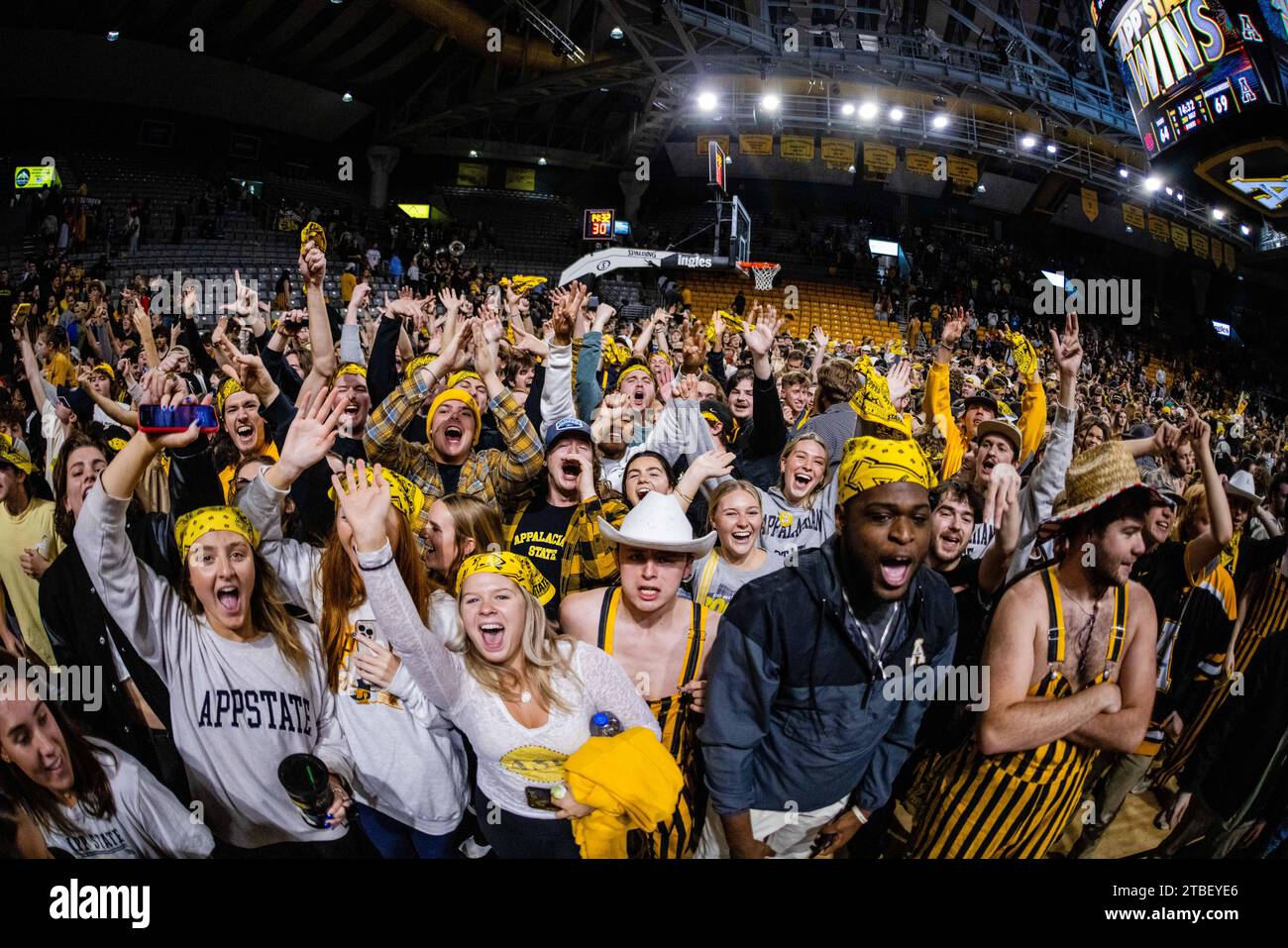 Boone, NC, USA. 3rd Dec, 2023. Appalachian State Mountaineers students ...