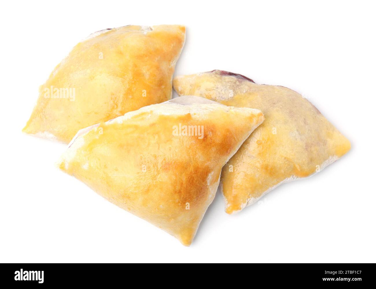 Delicious samosas isolated on white, top view Stock Photo - Alamy