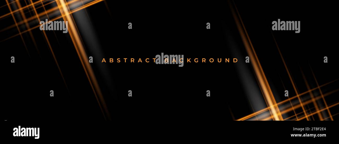 Black abstract background with yellow stripes. Modern dark wide ...