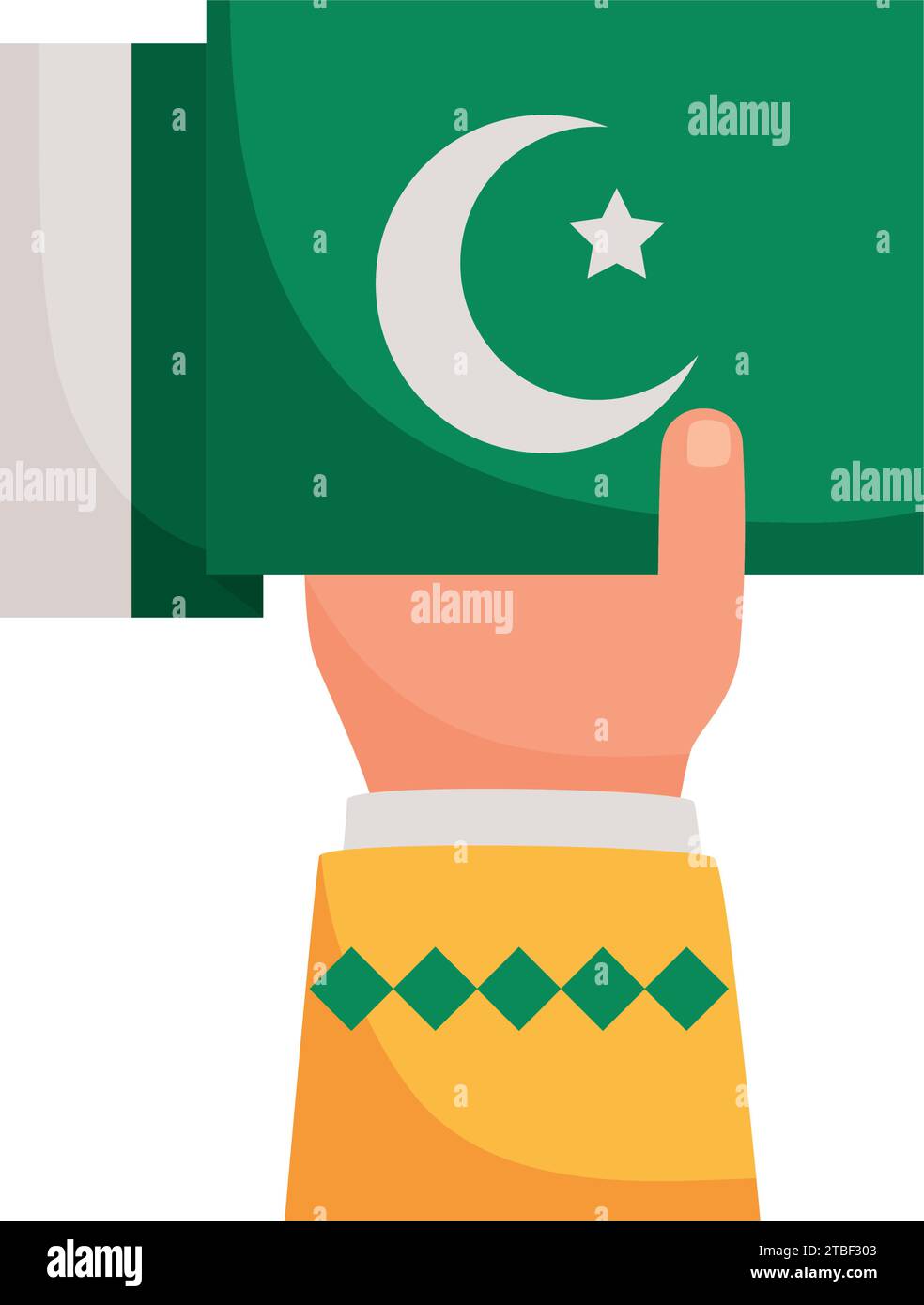 pakistan flag on hand Stock Vector Image & Art - Alamy