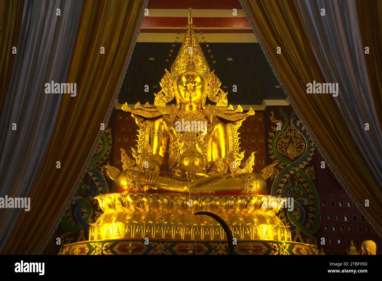 Phra Buddha Hiranrat His body was dressed in royal garb in the pose of ...