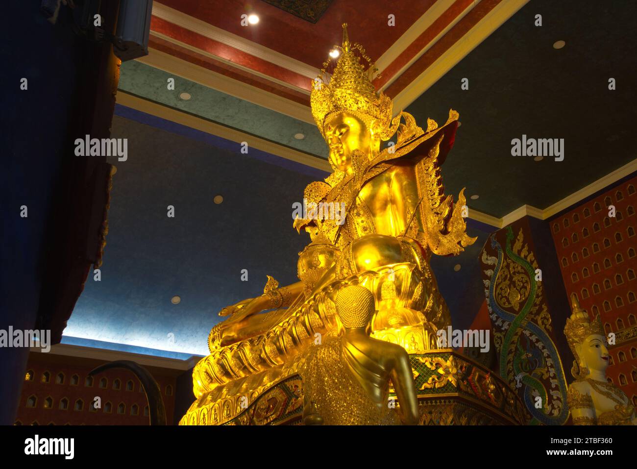 Phra Buddha Hiranrat His body was dressed in royal garb in the pose of ...
