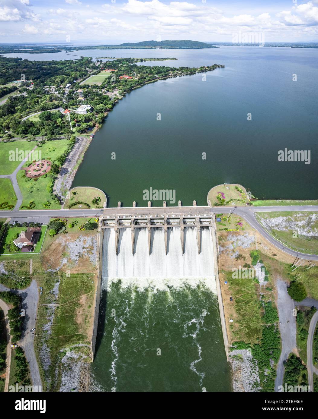 Aerial view of Pasak Chonlasit Dam in Lopburi, thailand Stock Photo - Alamy