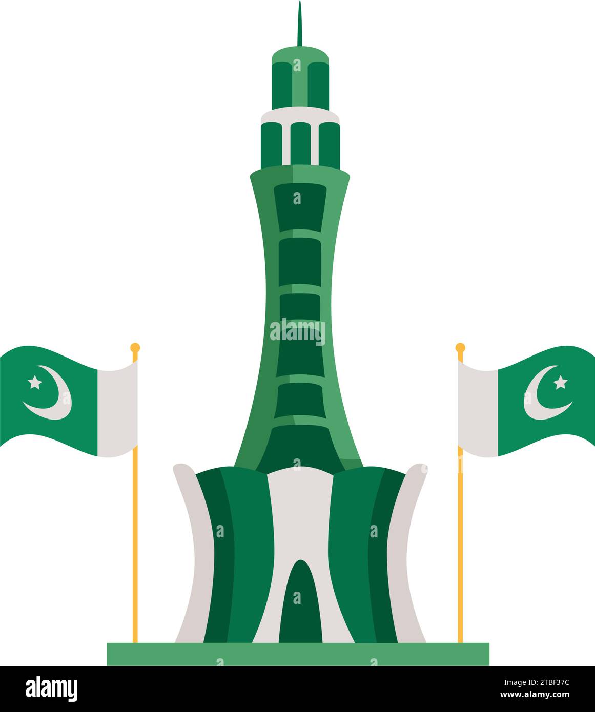 minar e pakistan tower with flags Stock Vector Image & Art - Alamy