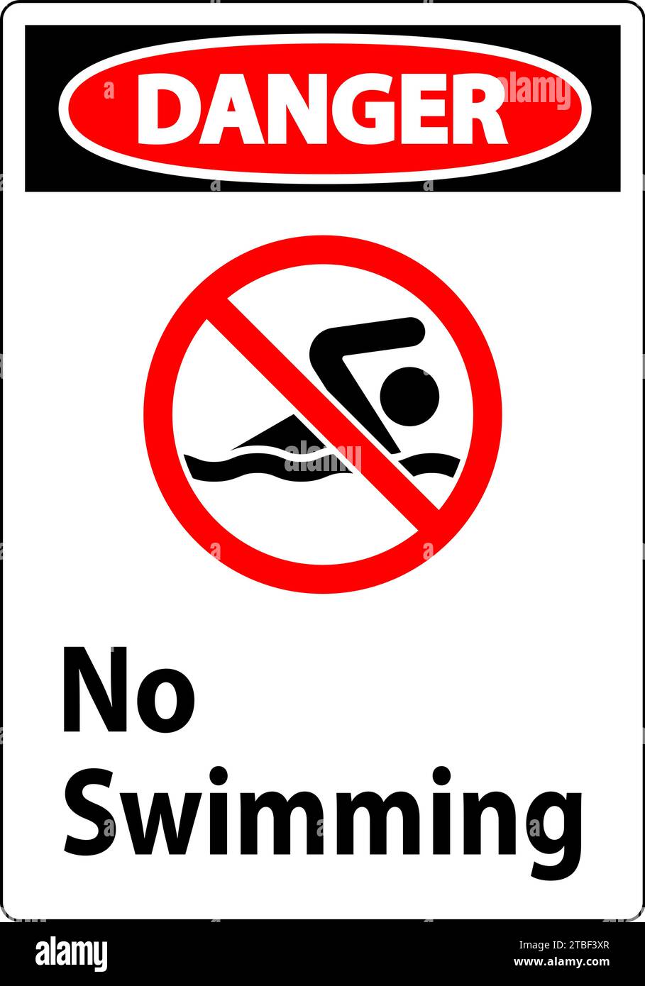 Danger Sign No Swimming Stock Vector Image & Art - Alamy