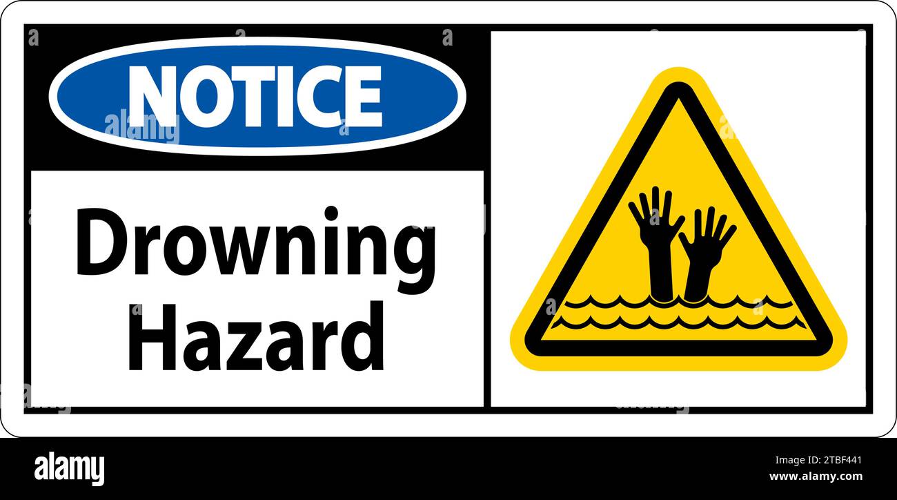Beach Safety Sign Notice - Drowning Hazard Stock Vector Image & Art - Alamy
