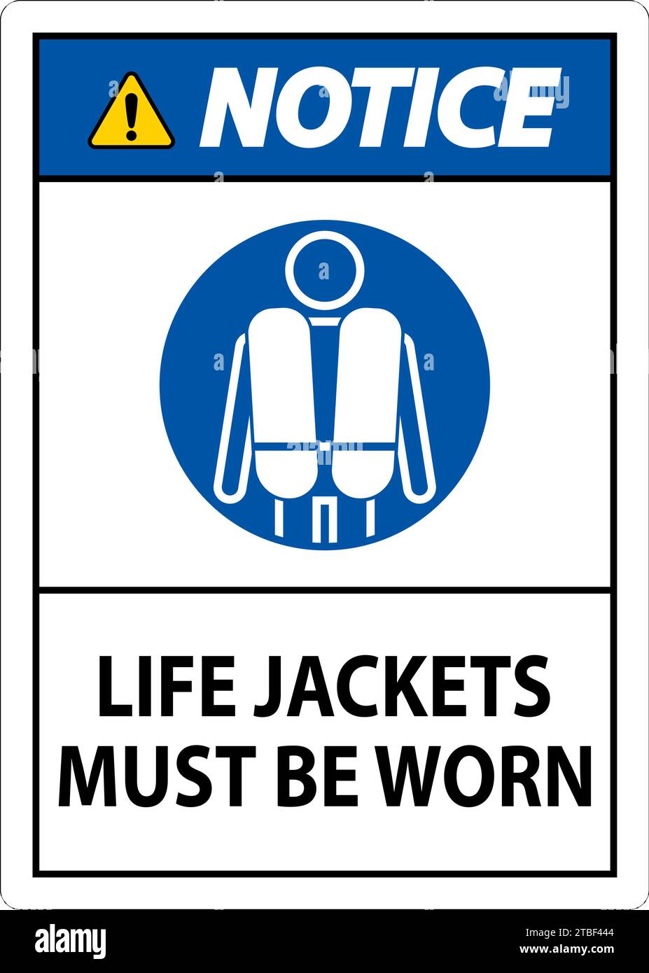 Water Safety Sign Notice, Life Jackets Must Be Worn Stock Vector Image ...