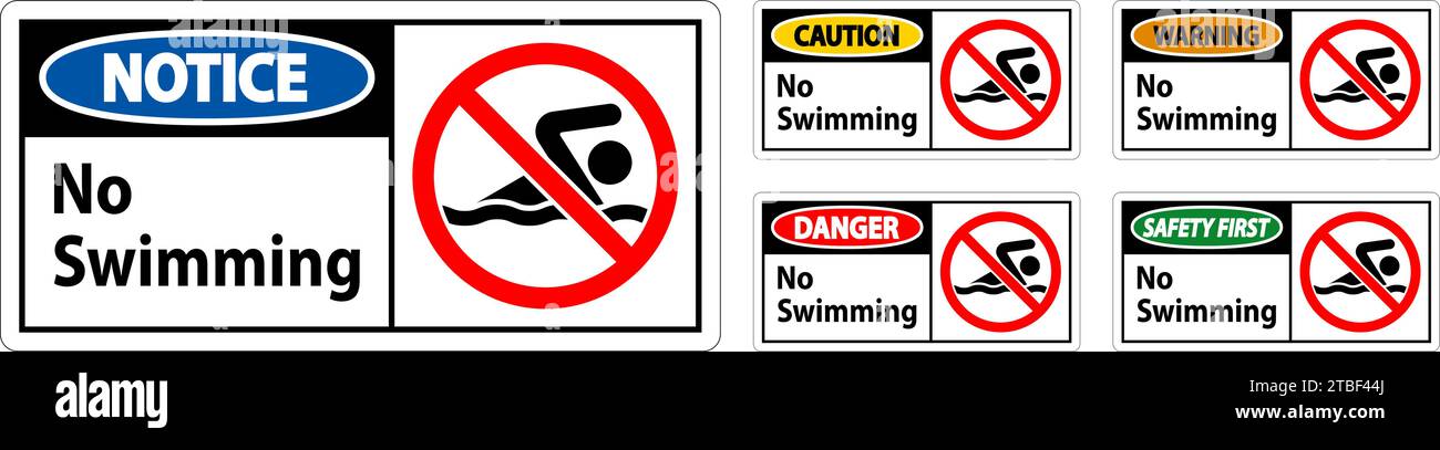 Danger Sign No Swimming Stock Vector Image & Art - Alamy