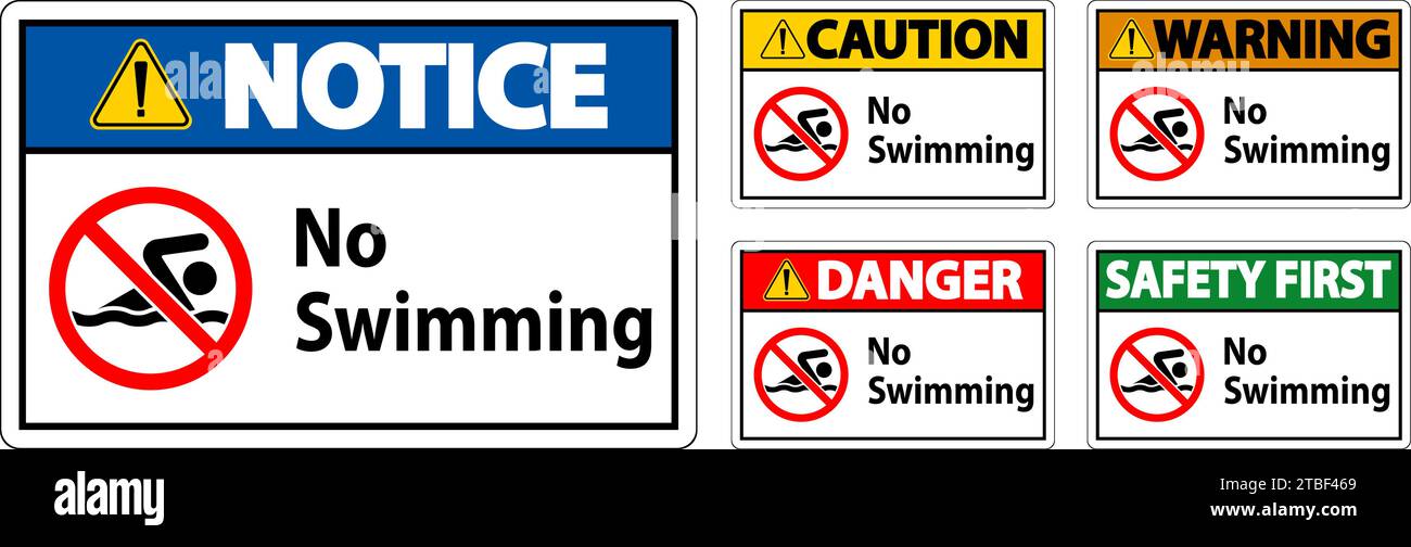 Danger Sign No Swimming Stock Vector Image & Art - Alamy