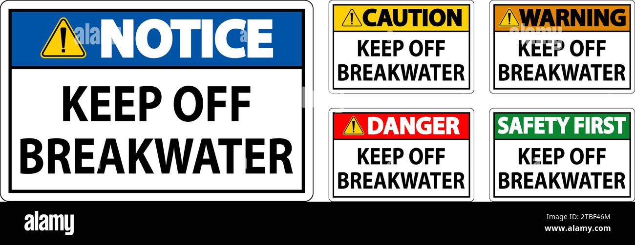 Danger Sign, Keep Off Breakwater Stock Vector Image & Art - Alamy