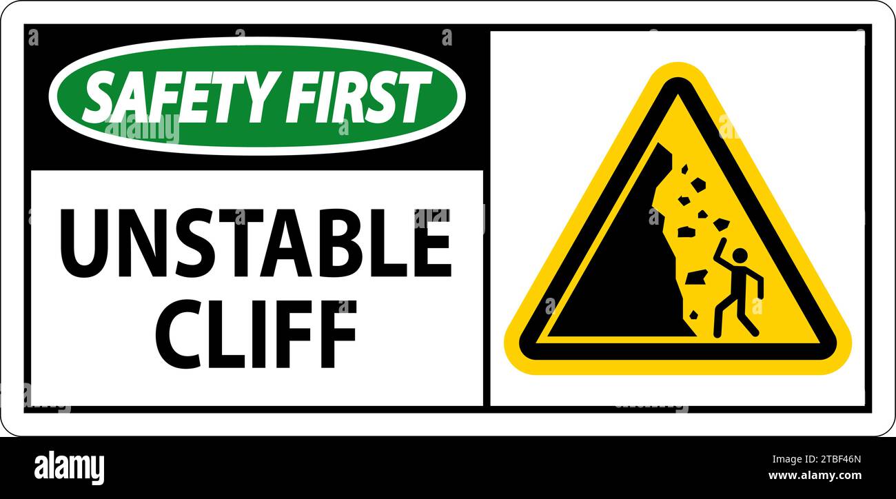 Sign danger bluff cliff hi-res stock photography and images - Alamy