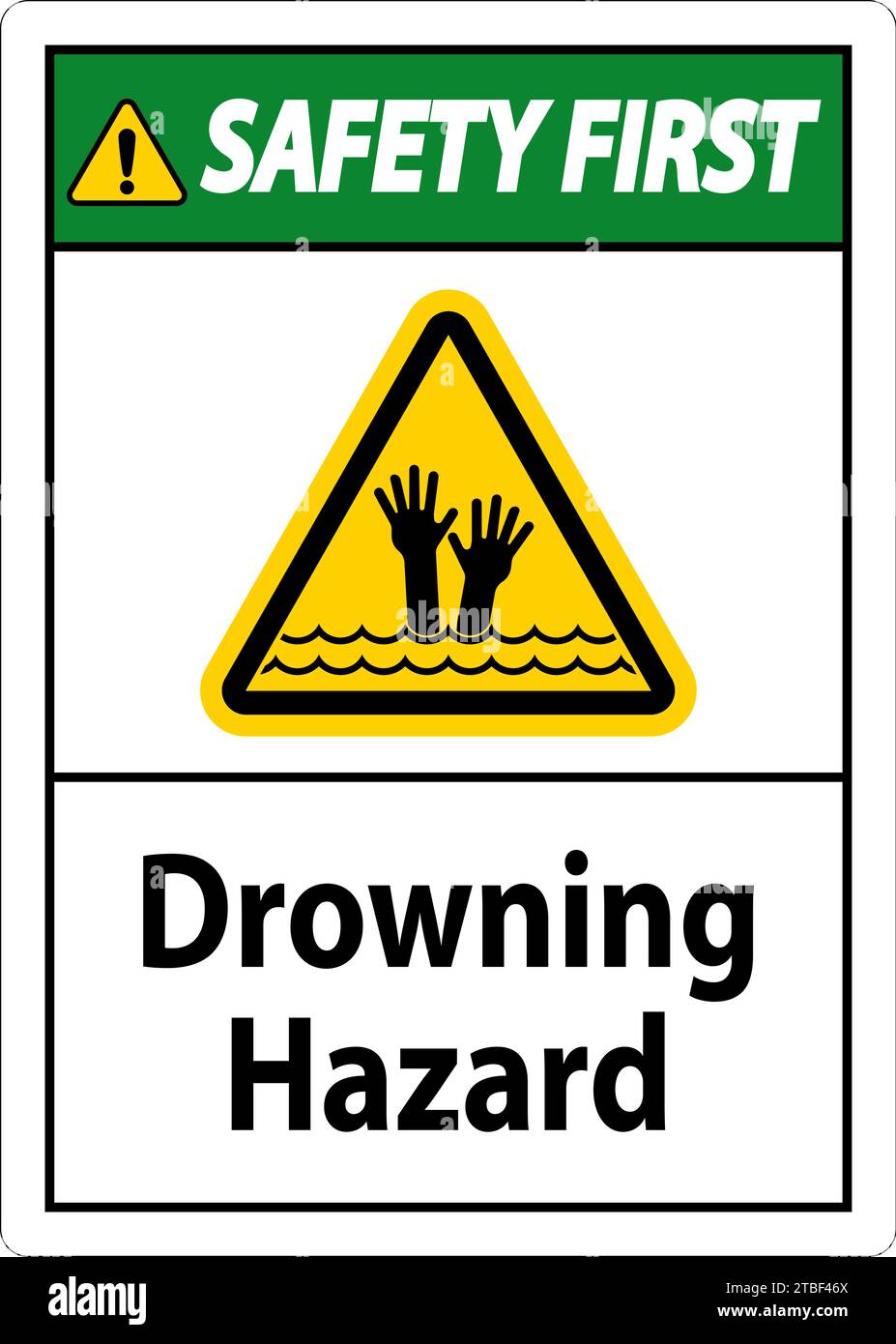 Beach Safety Sign Danger - Drowning Hazard Stock Vector Image & Art - Alamy
