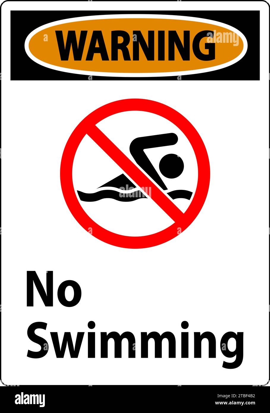 Warning Sign No Swimming Stock Vector Image & Art - Alamy