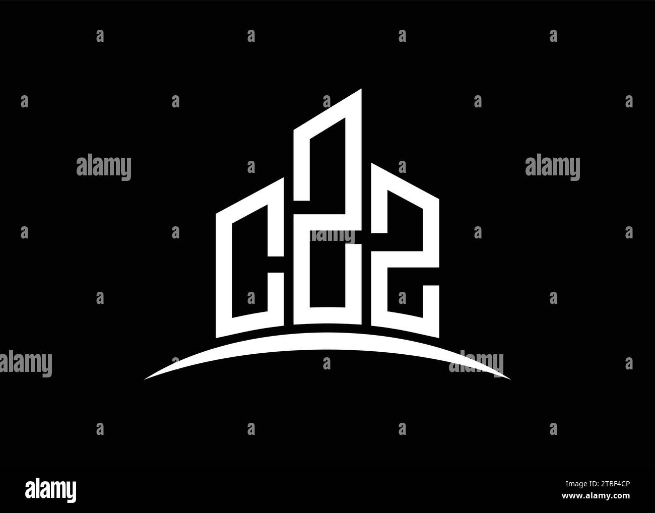 Letter CZZ building vector monogram logo design template. Building ...