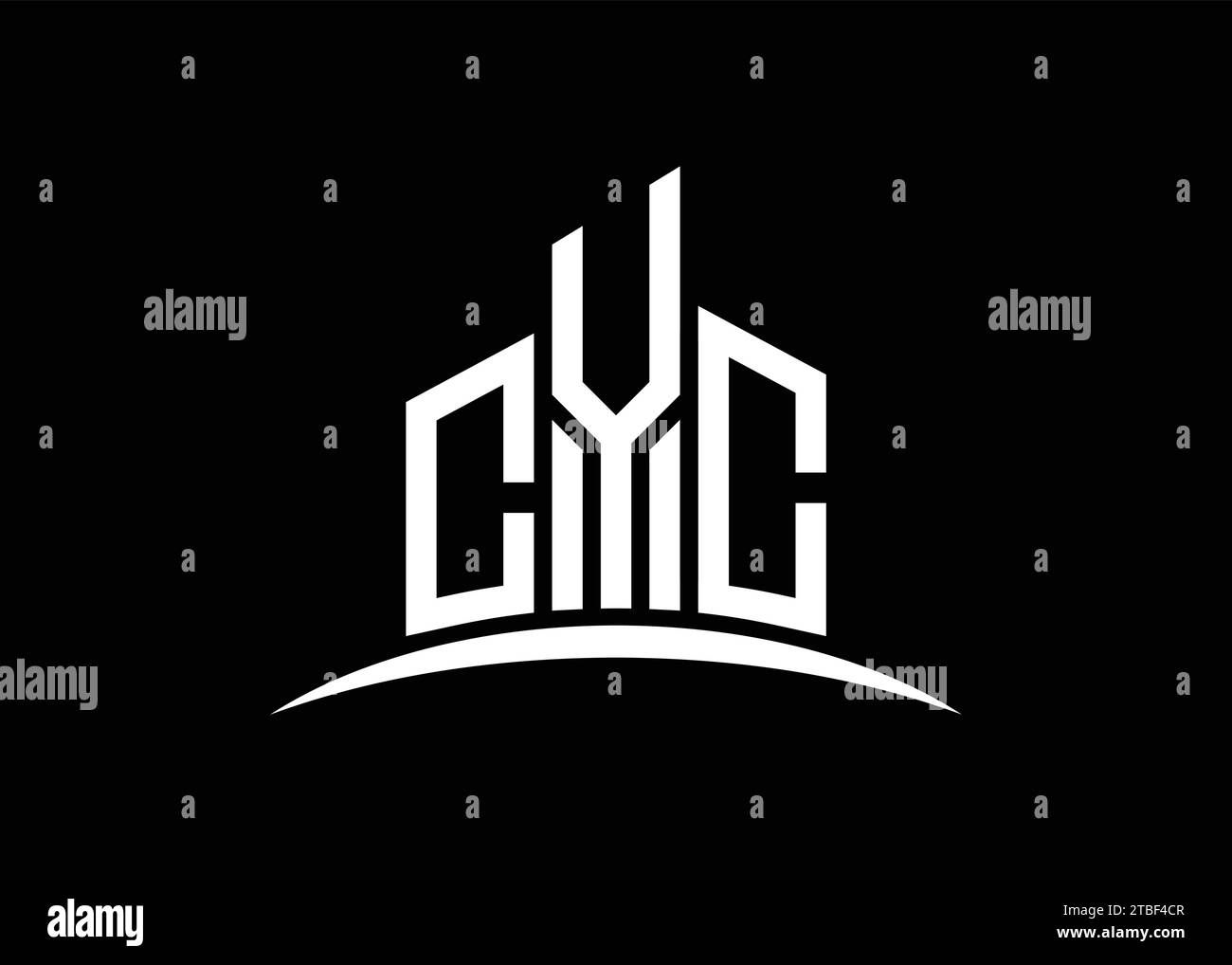 Letter CYC building vector monogram logo design template. Building ...