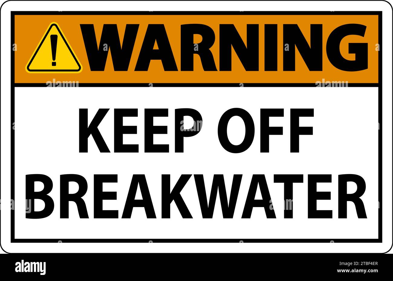 Warning Sign, Keep Off Breakwater Stock Vector Image & Art - Alamy