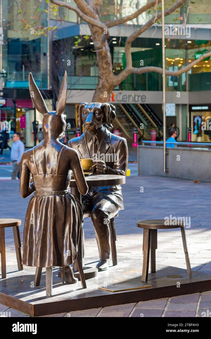 The bronze sculpture Table of Love, Rabbitgirl and Dogman by Australian ...