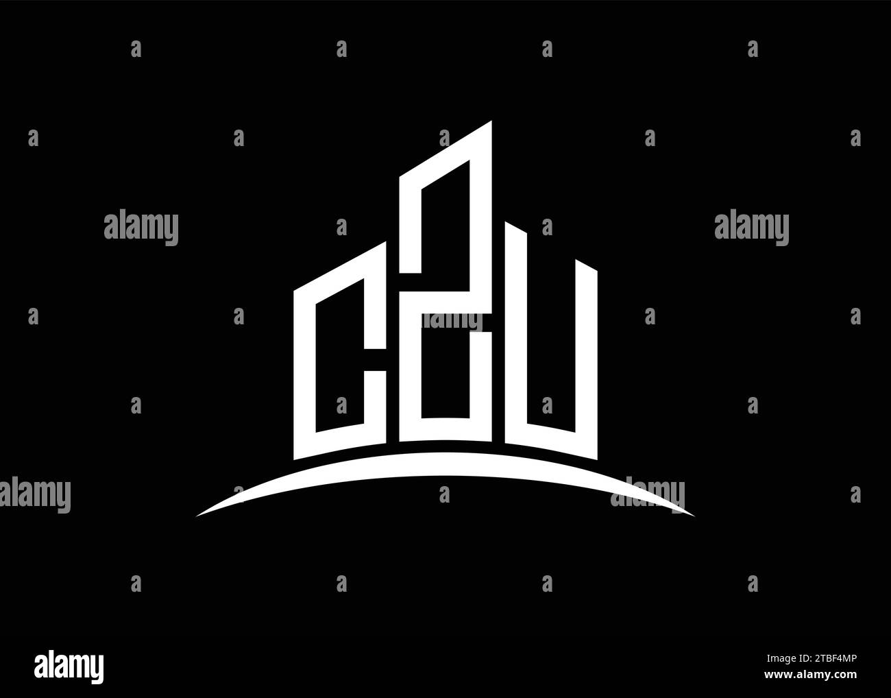 Letter CZU building vector monogram logo design template. Building ...