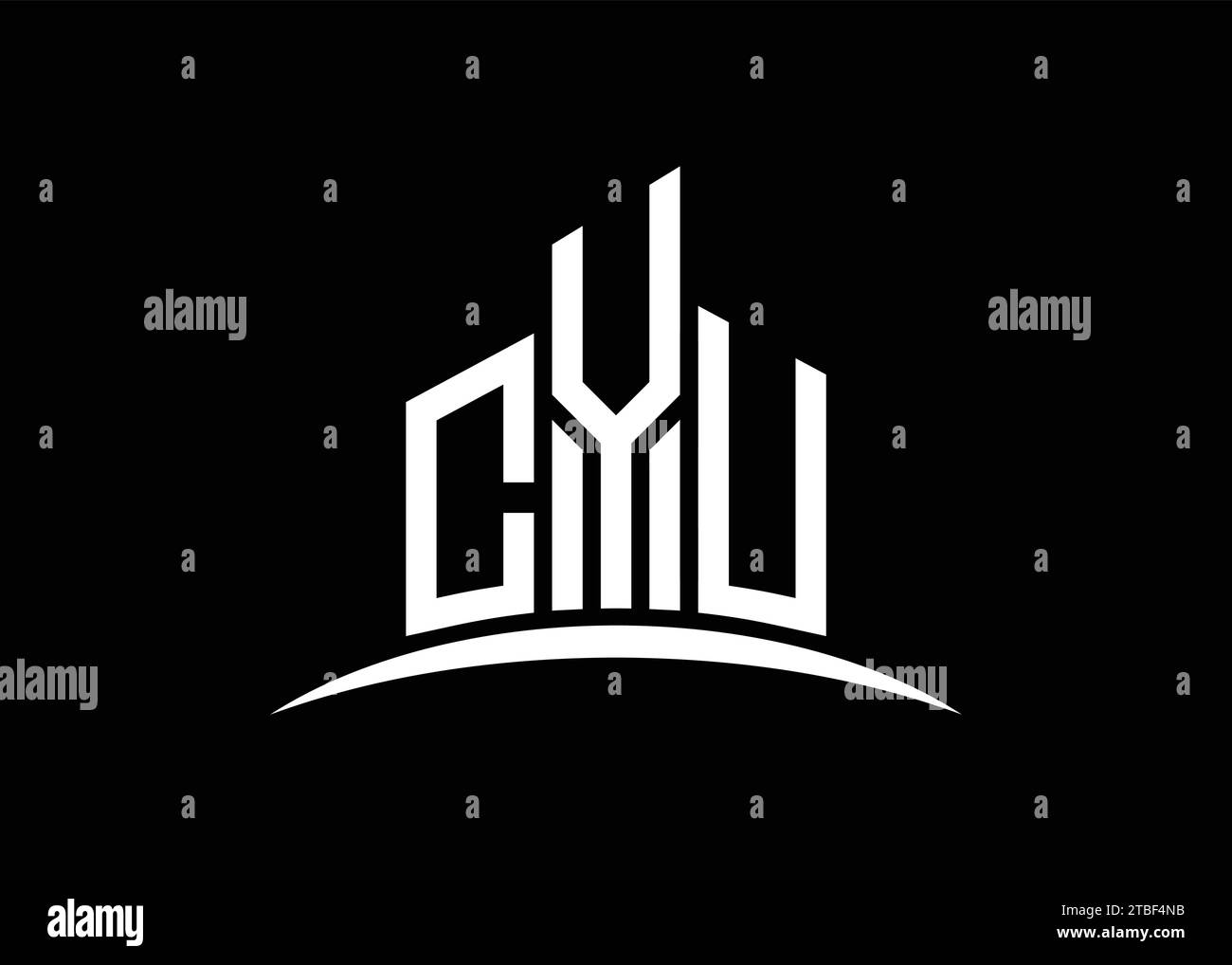 Letter CYU building vector monogram logo design template. Building ...
