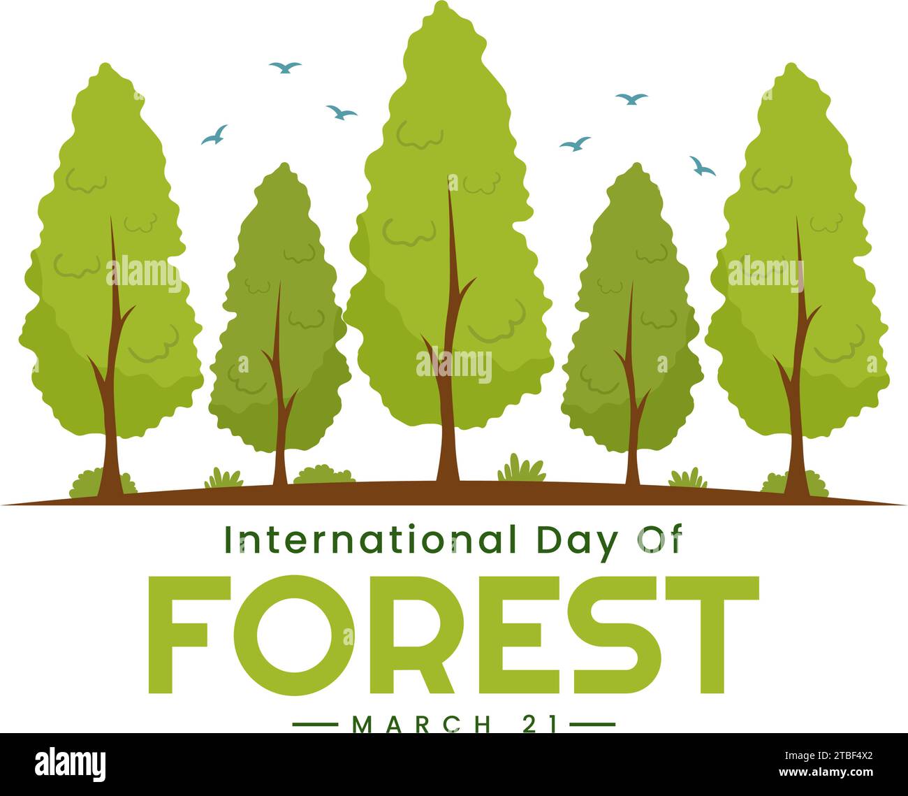 International Forest Day Vector Illustration on 21 March with Plants ...