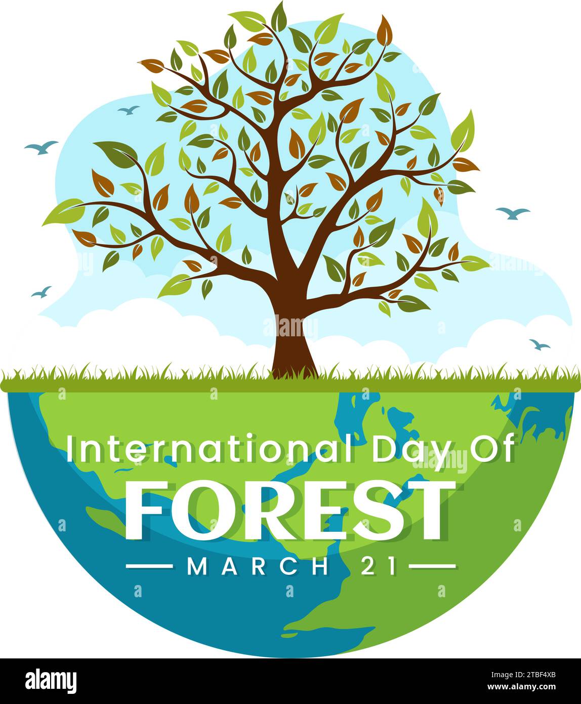 International Forest Day Vector Illustration on 21 March with Plants ...