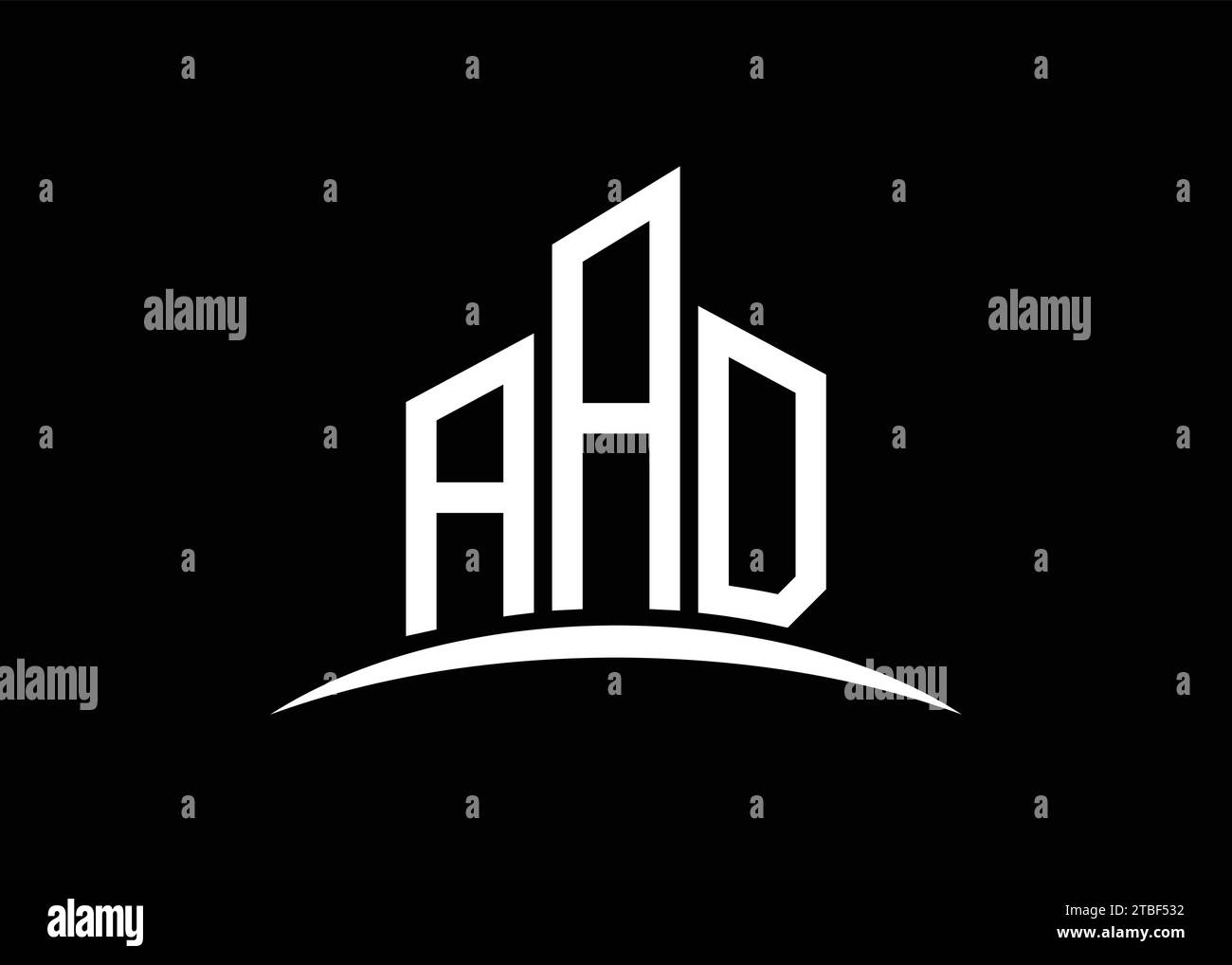 Letter AAD building vector monogram logo design template. Building ...